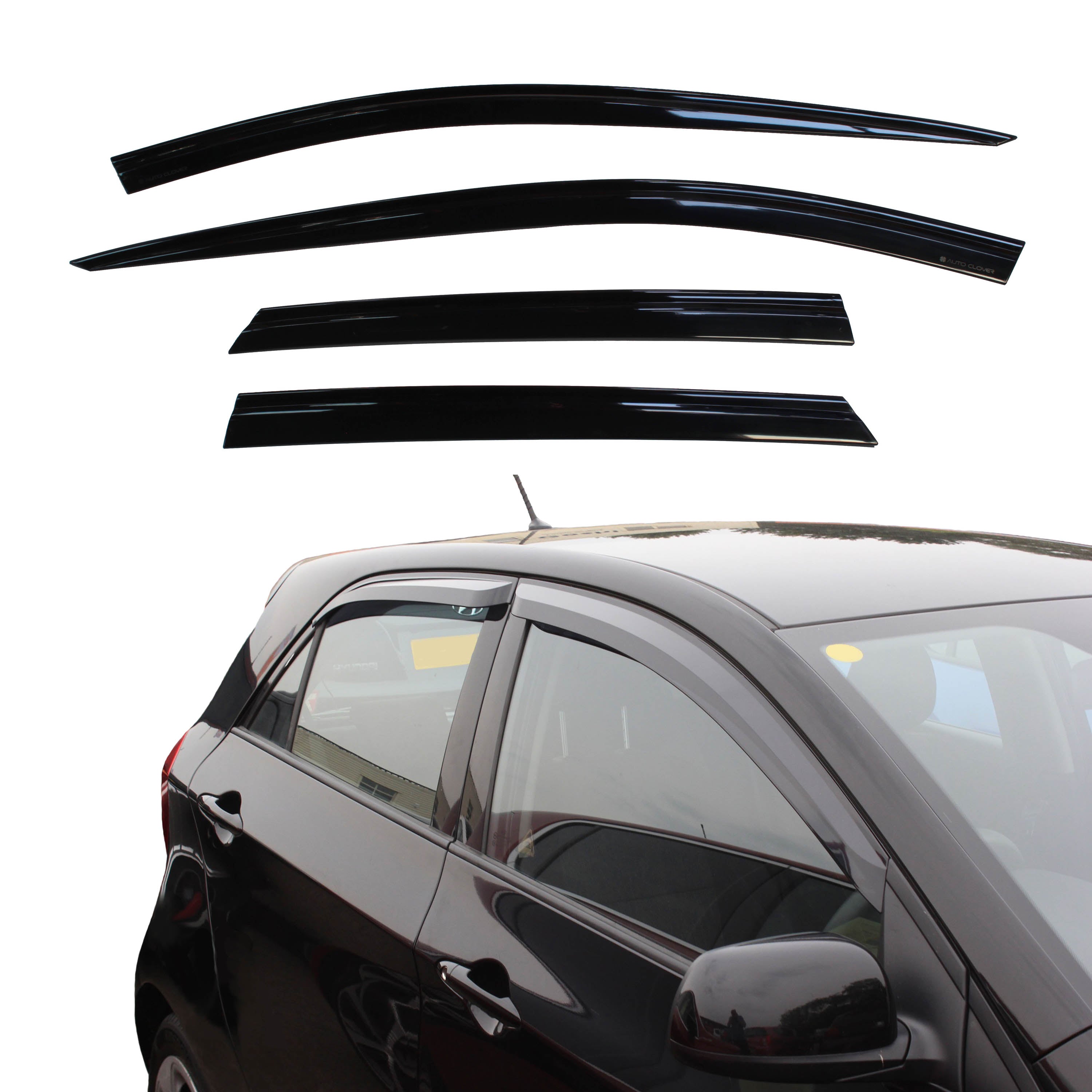 Auto Clover Wind Deflectors Set for Kia Picanto 2012 - 2016 (4 pieces ...
